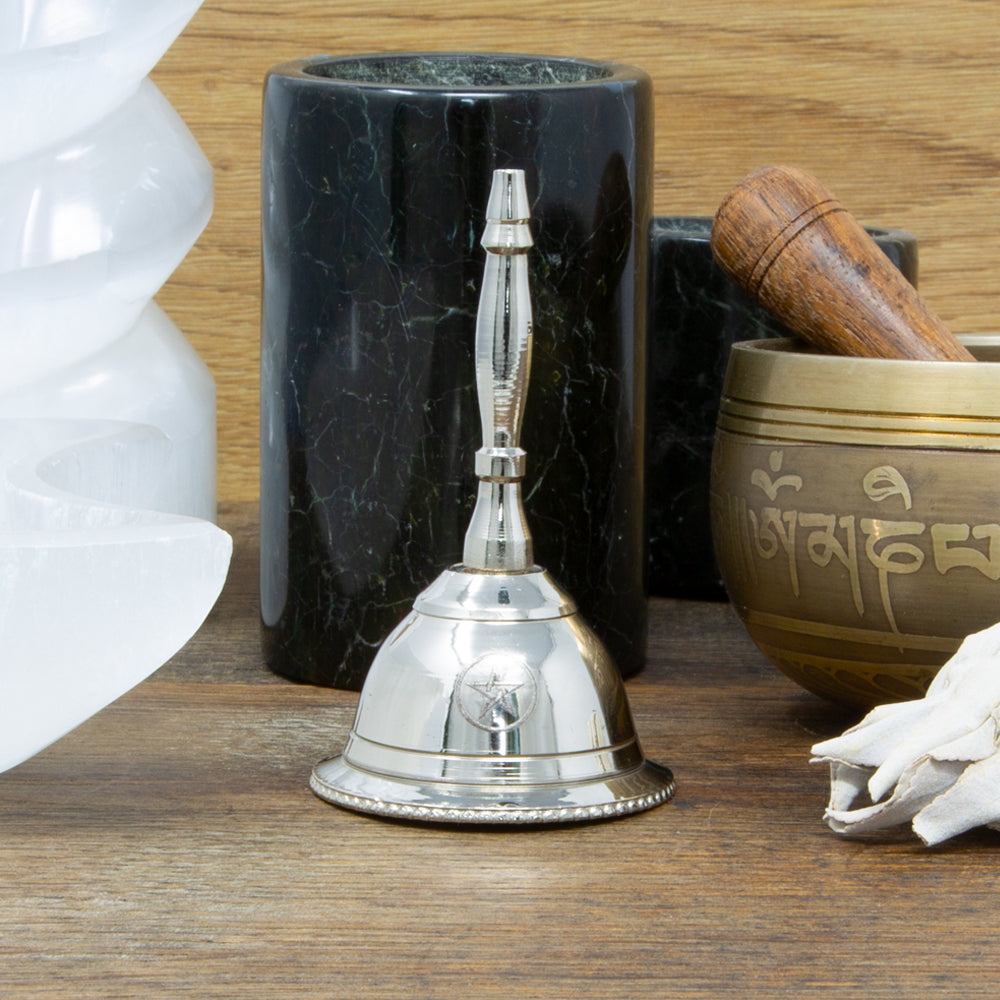 Small Silver Altar Bell Pentagram – shopkyro